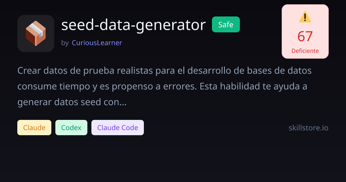 seed-data-generator - Generar datos seed realistas de base de datos ...