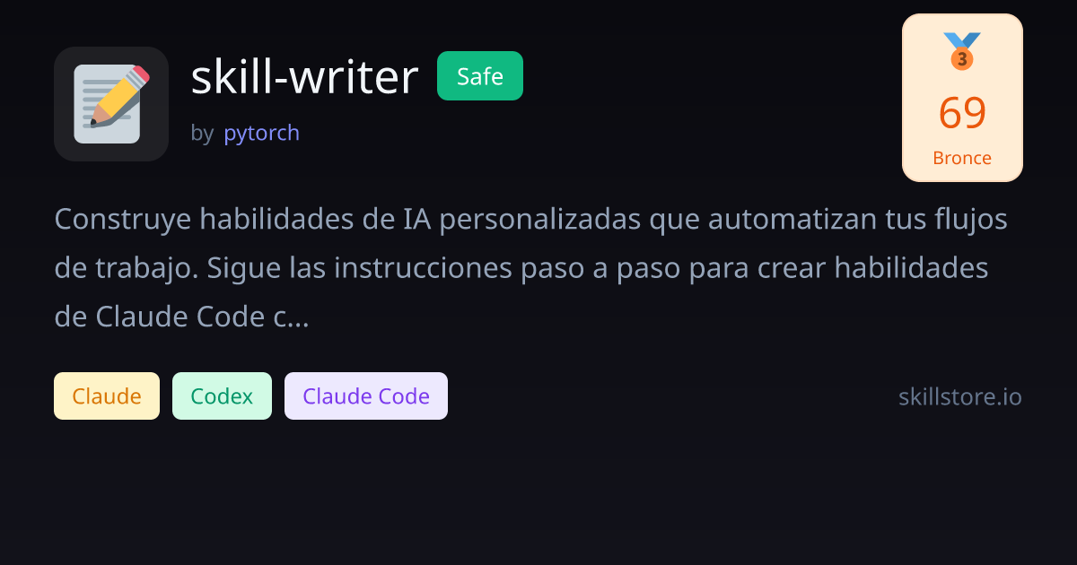 skill-writer - Crear habilidades personalizadas para Claude Code ...