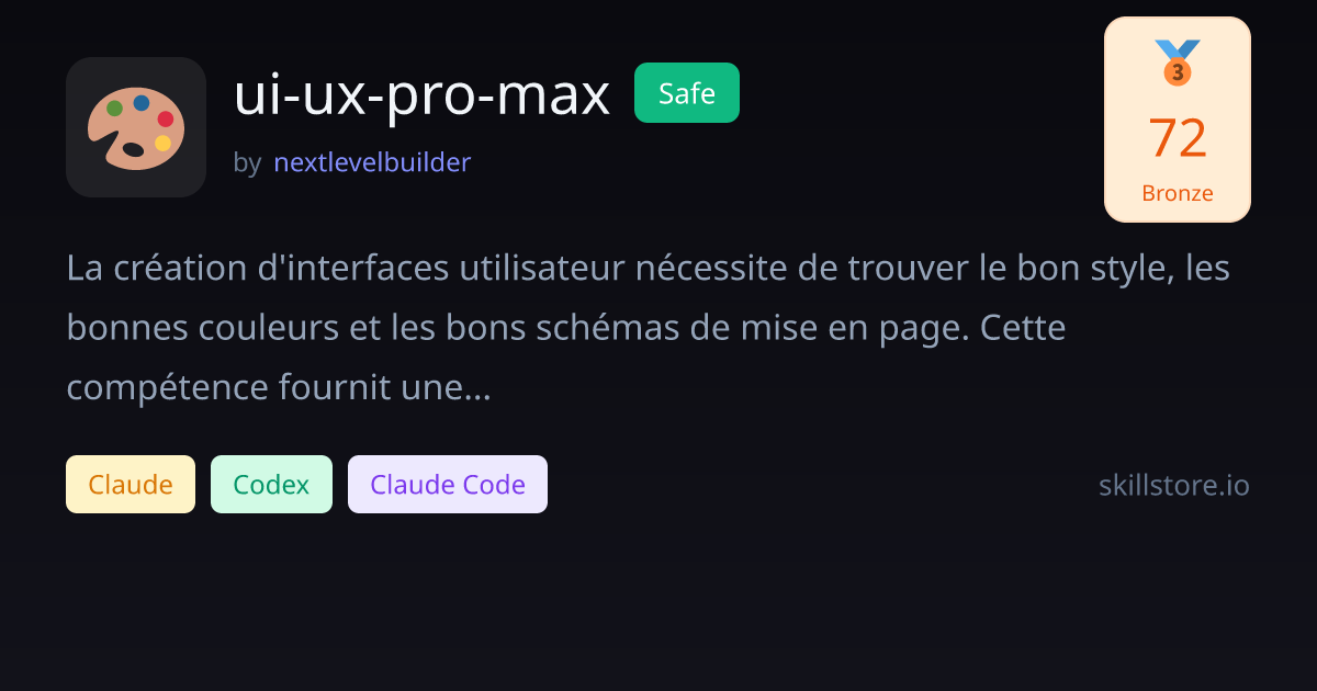 ui-ux-pro-max - Créer des conceptions UI/UX professionnelles - Skillstore