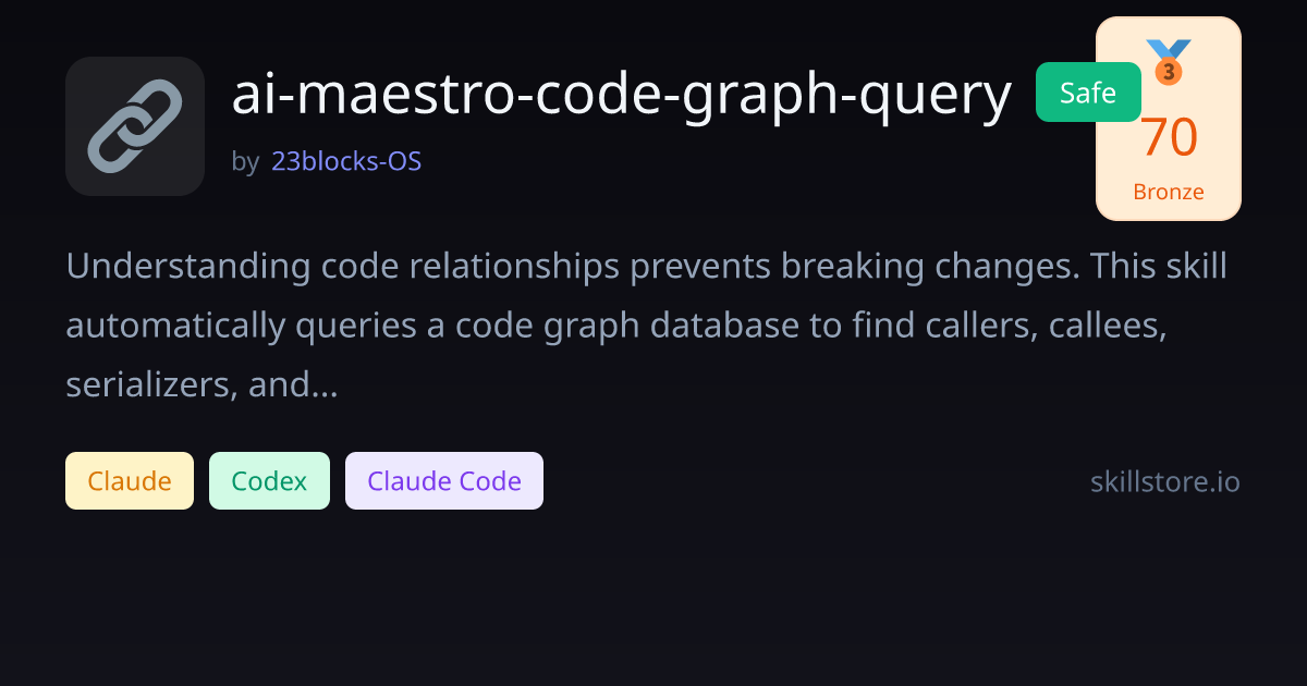 ai-maestro-code-graph-query - Query Code Dependencies - Skillstore