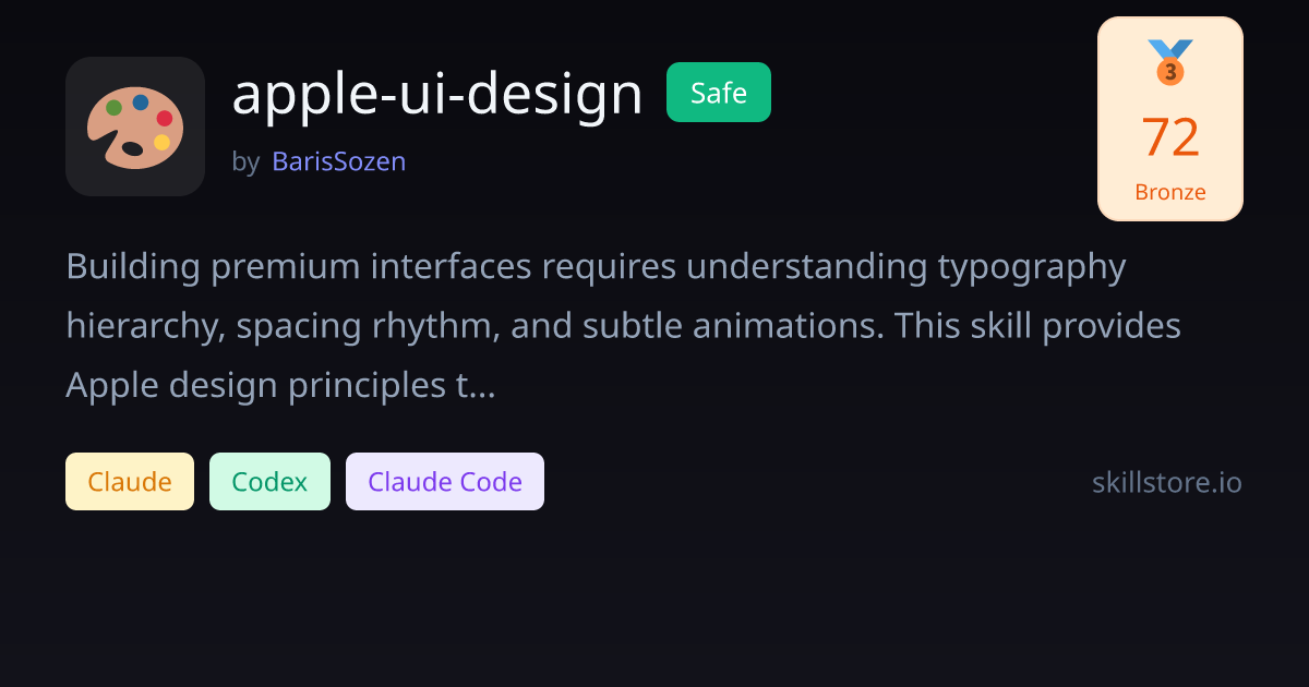 apple-ui-design - Design Apple-inspired interfaces - Skillstore