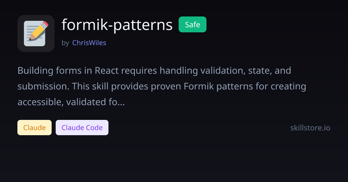 formik-patterns - Build React Forms with Formik - Skillstore