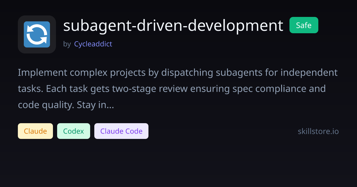 subagent-driven-development - Execute plans with subagent workflow ...