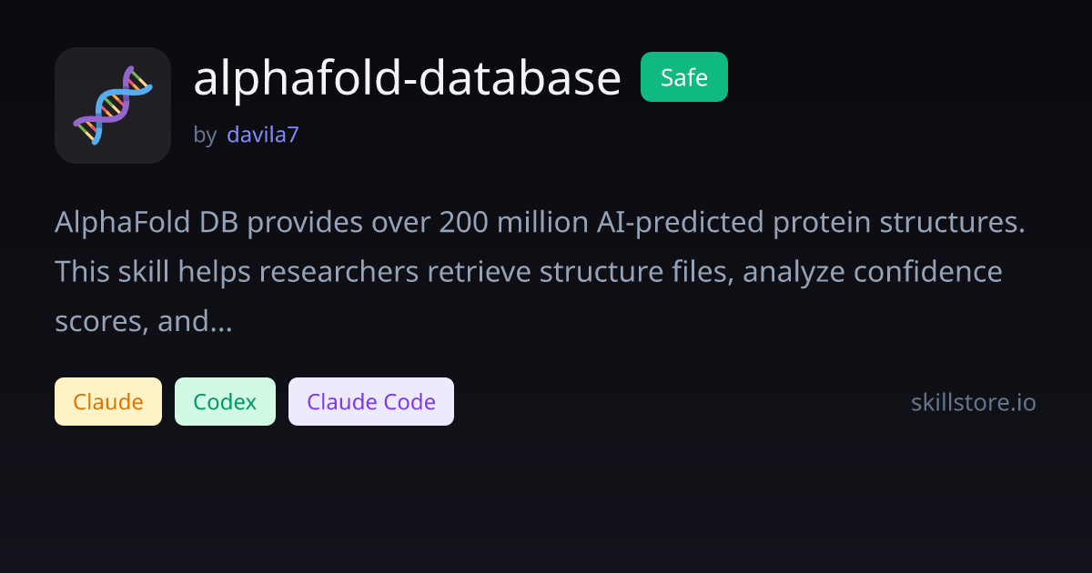 alphafold-database - Access AlphaFold protein structures by UniProt ID ...