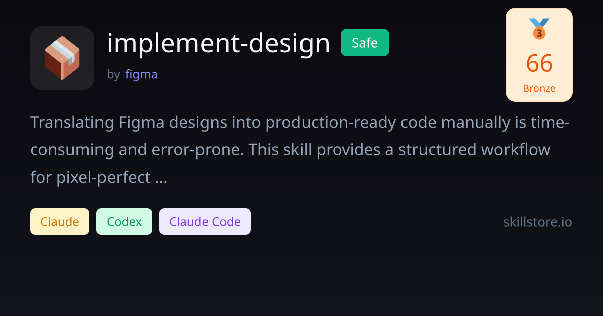 implement-design - Implement Figma Designs into Code - Skillstore