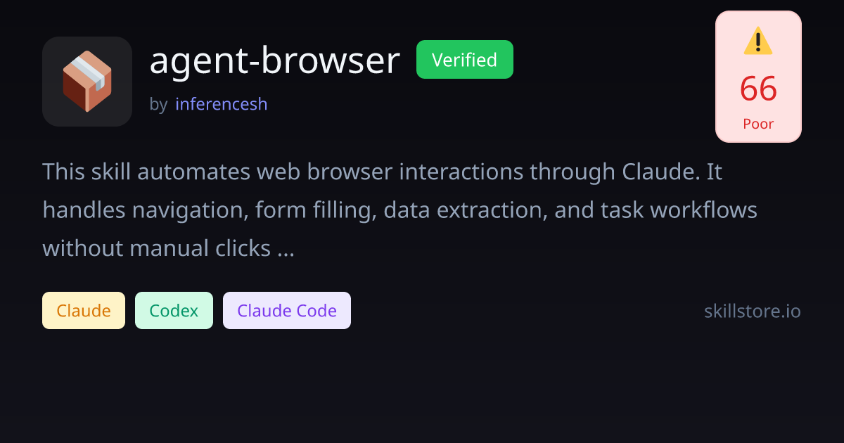 agent-browser - Automate Web Tasks - Skillstore