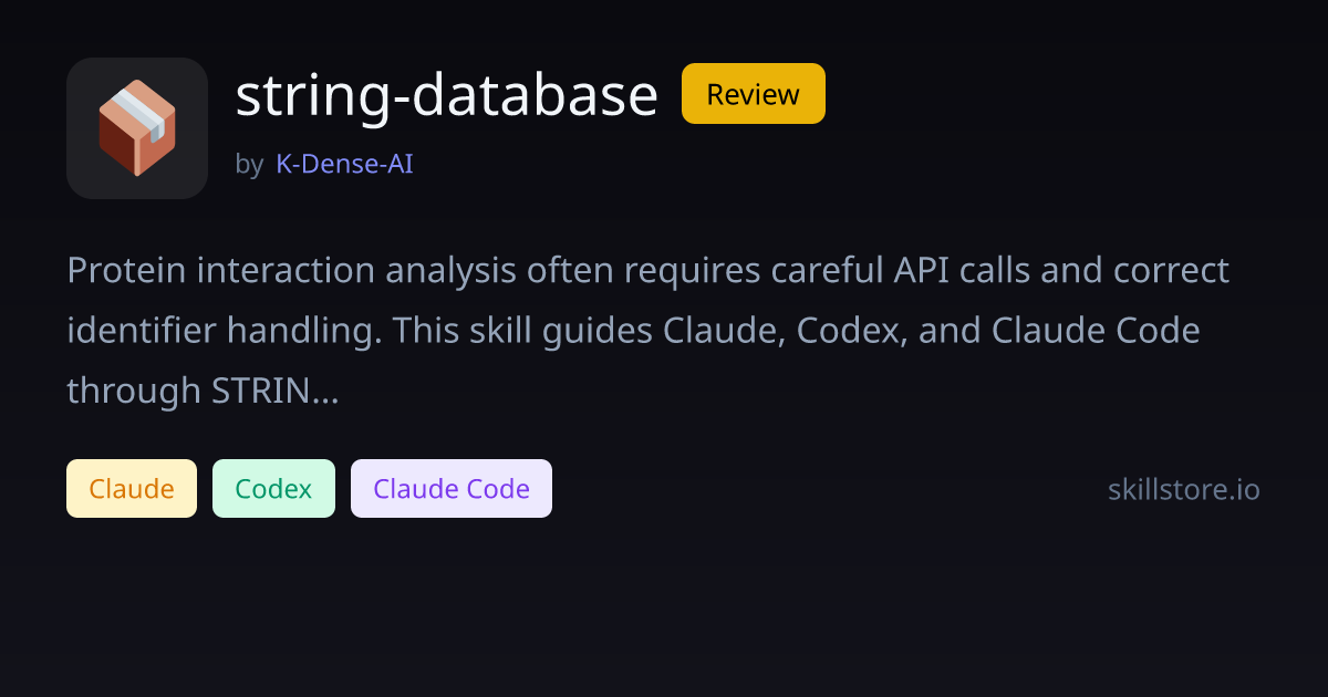 string-database - Query protein interaction networks from STRING ...