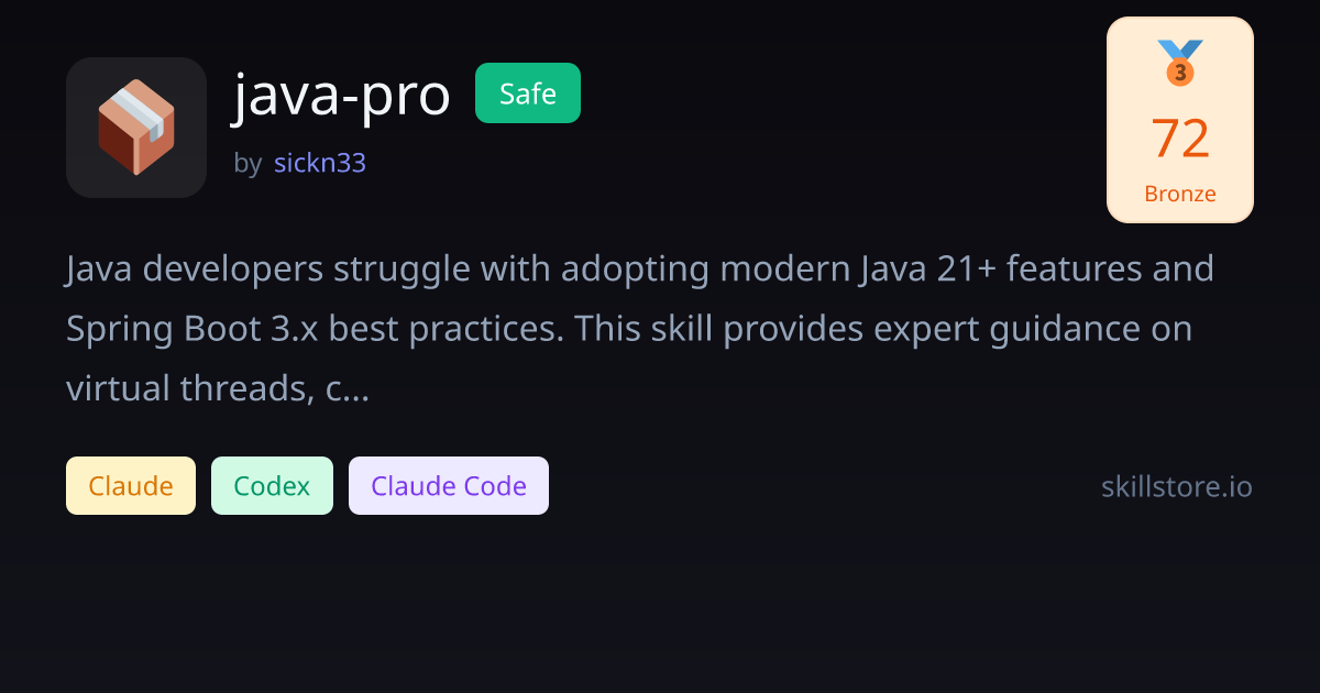 java-pro - Build Modern Java 21+ Applications with Spring Boot 3.x ...