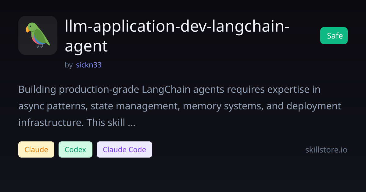 llm-application-dev-langchain-agent - Build Production LangChain Agents ...