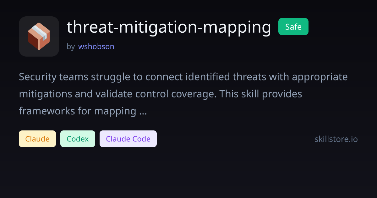 threat-mitigation-mapping - Map Threats to Security Controls - Skillstore