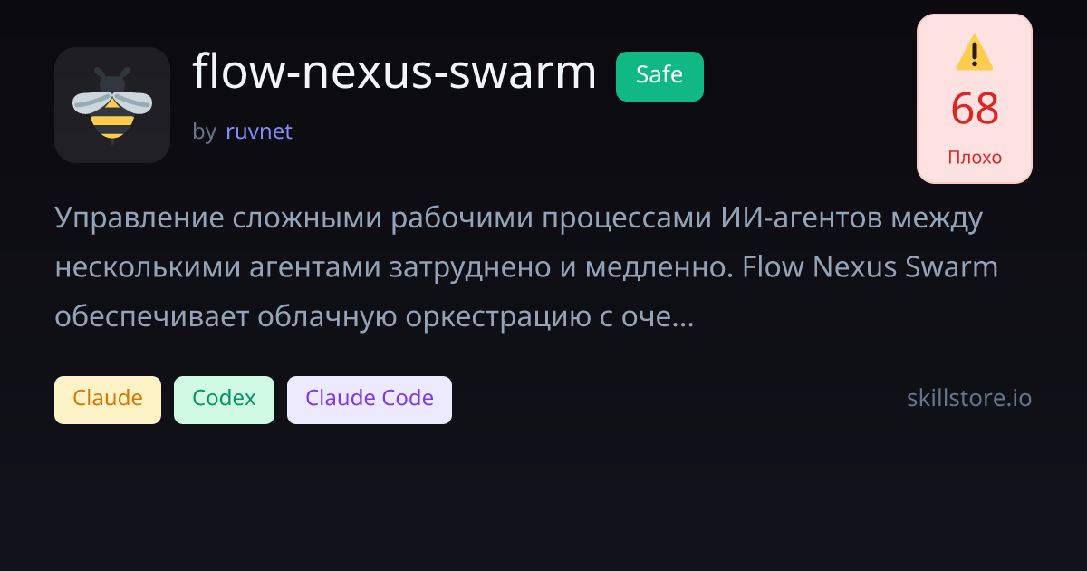 flow-nexus-swarm - Развертывание роев ИИ-агентов в облаке - Skillstore